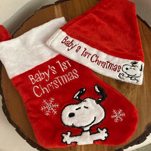Peanuts | Accessories | Peanuts Snoopy Babys First Christmas Stocking ...